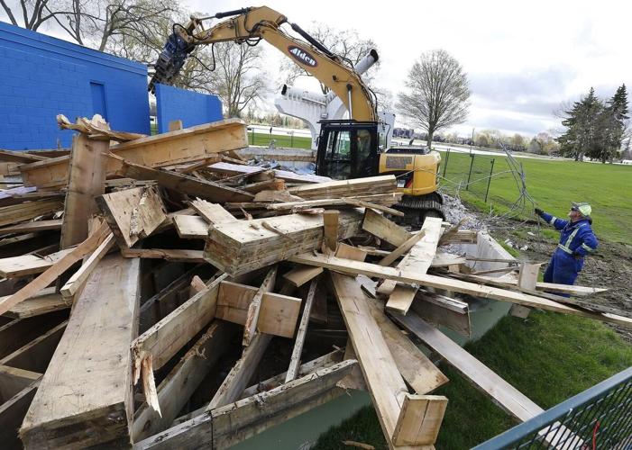 Photos: Demolition begins on Fred Anderson Stage at Del Crary Park in ...