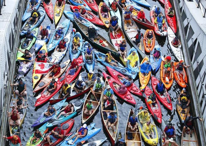 PHOTOS: Hundreds of paddlers stuff lift locks for Lock & Paddle event