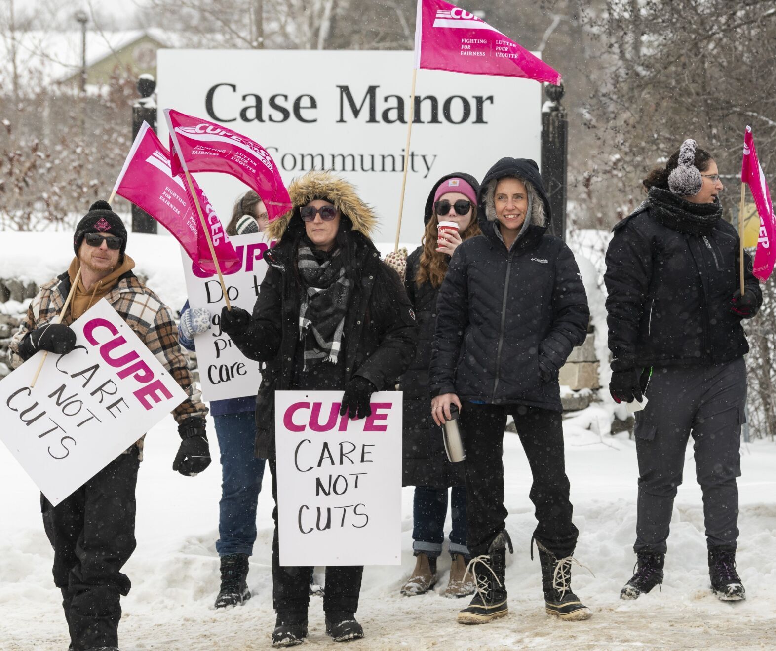 Case Manor workers rally over company’s plan to cut hours