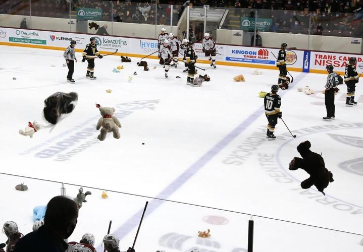Photos: 1,070 teddy bears rain down at Peterborough Petes game