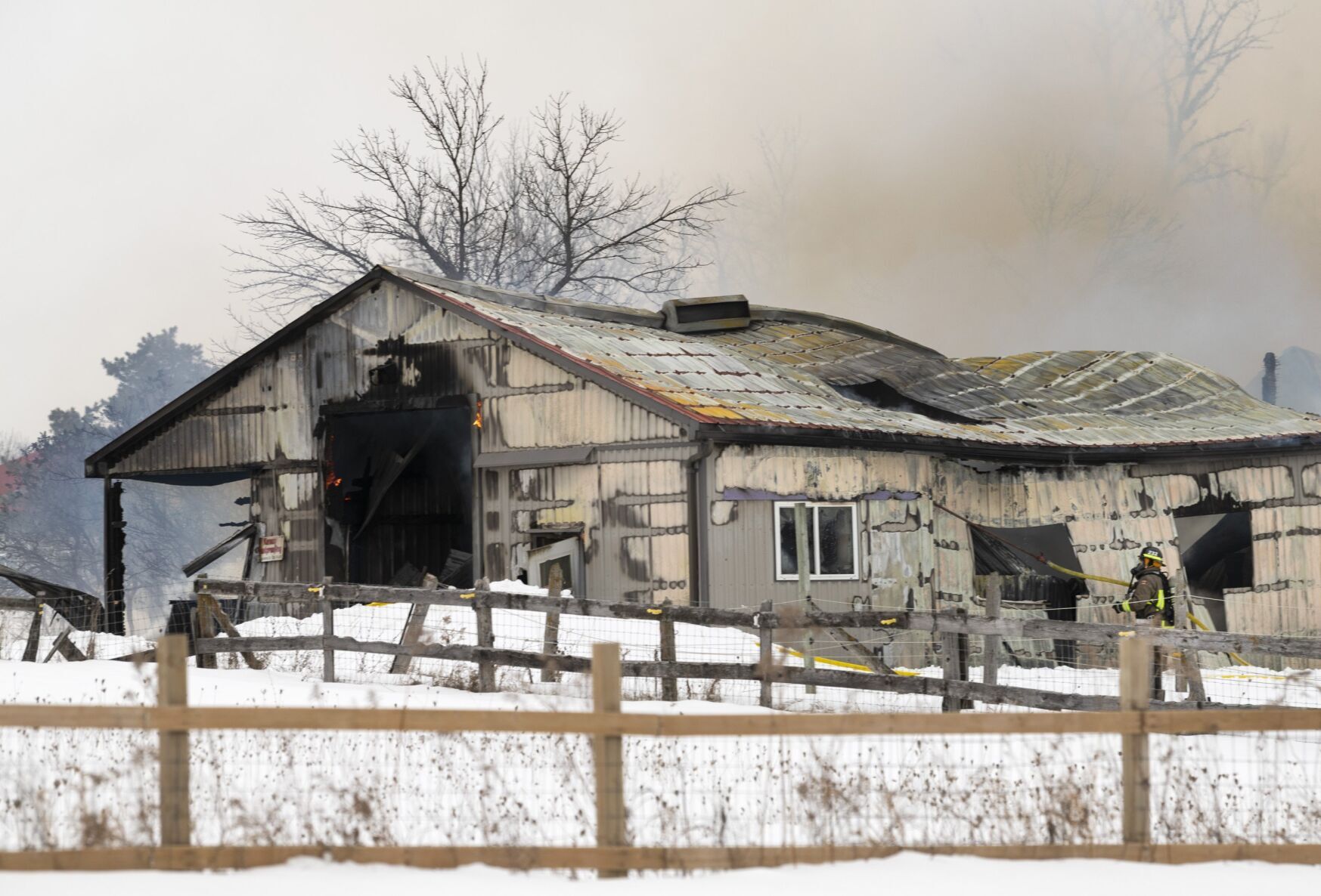 Firefighters battle blaze on Chemong Road