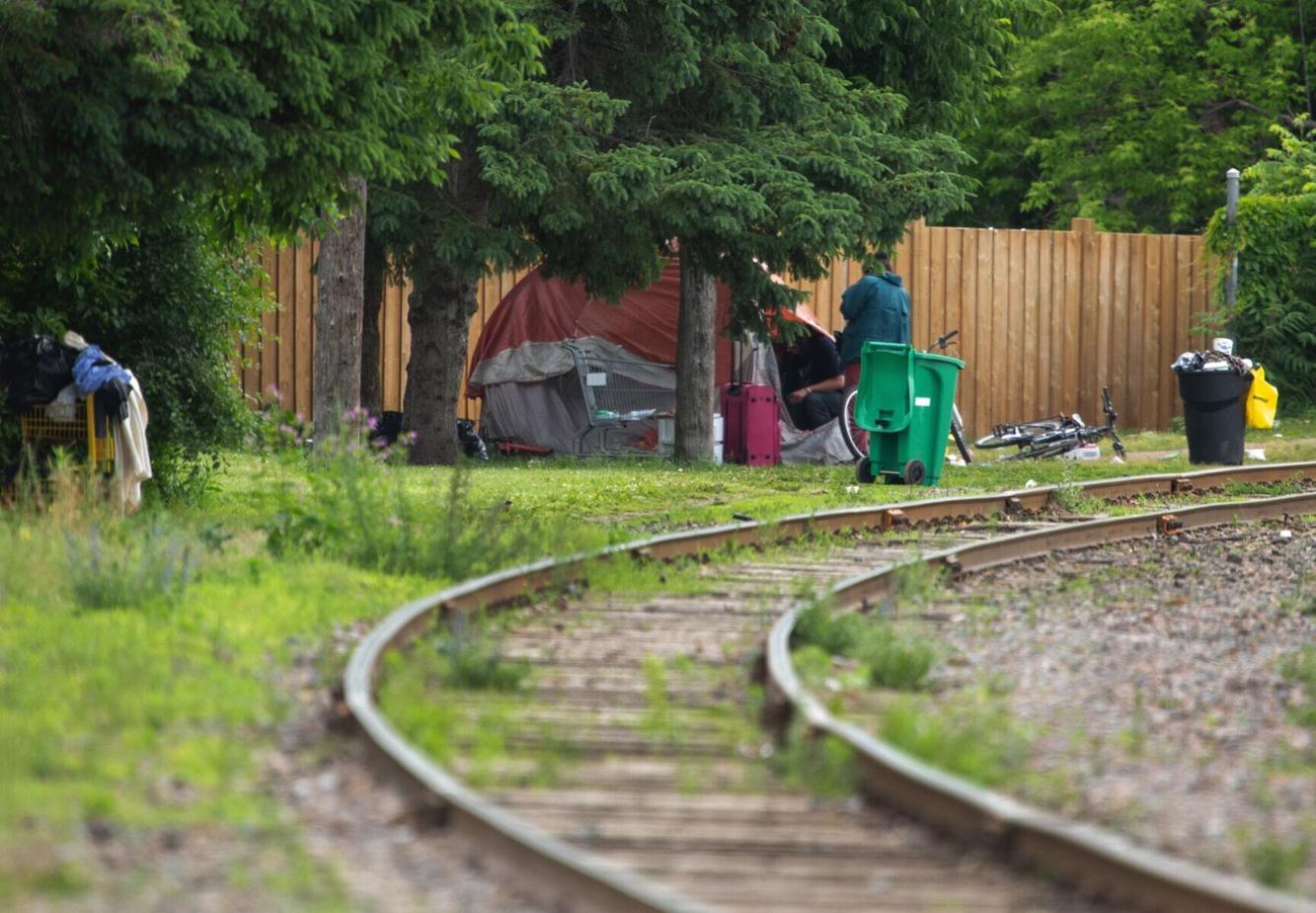 About a dozen tents removed, this week