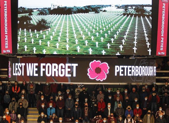 Photos: Peterborough Petes hold Remembrance Day service before game