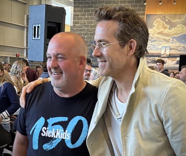 Ryan Reynolds in Cobourg for Grace Bowen Arena dedication