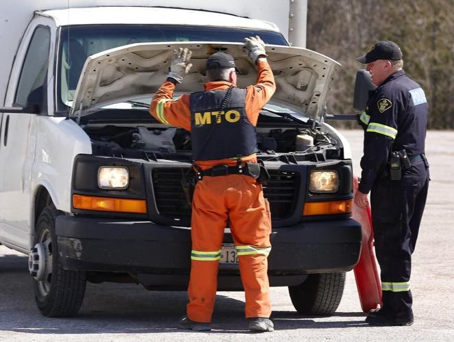 Photos: Peterborough County OPP inspect commercial vehicles