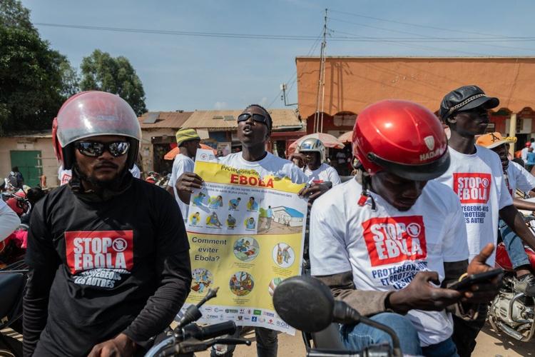 Motorcycle taxi drivers in Congo rally for Ebola awareness as attacks ...