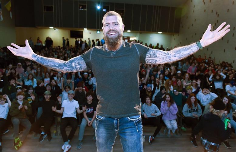 Cody Deaner with TNA Wrestling speaks at Adam Scott