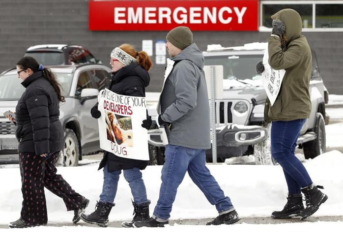 Peterborough nurses join protest for better wages and staffing