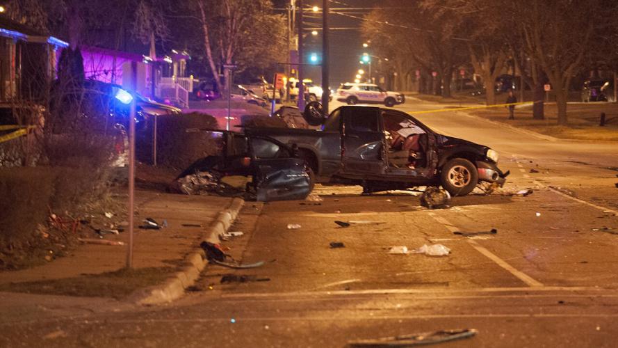 UPDATE: Debris field from violent Oshawa car crash covers a city block