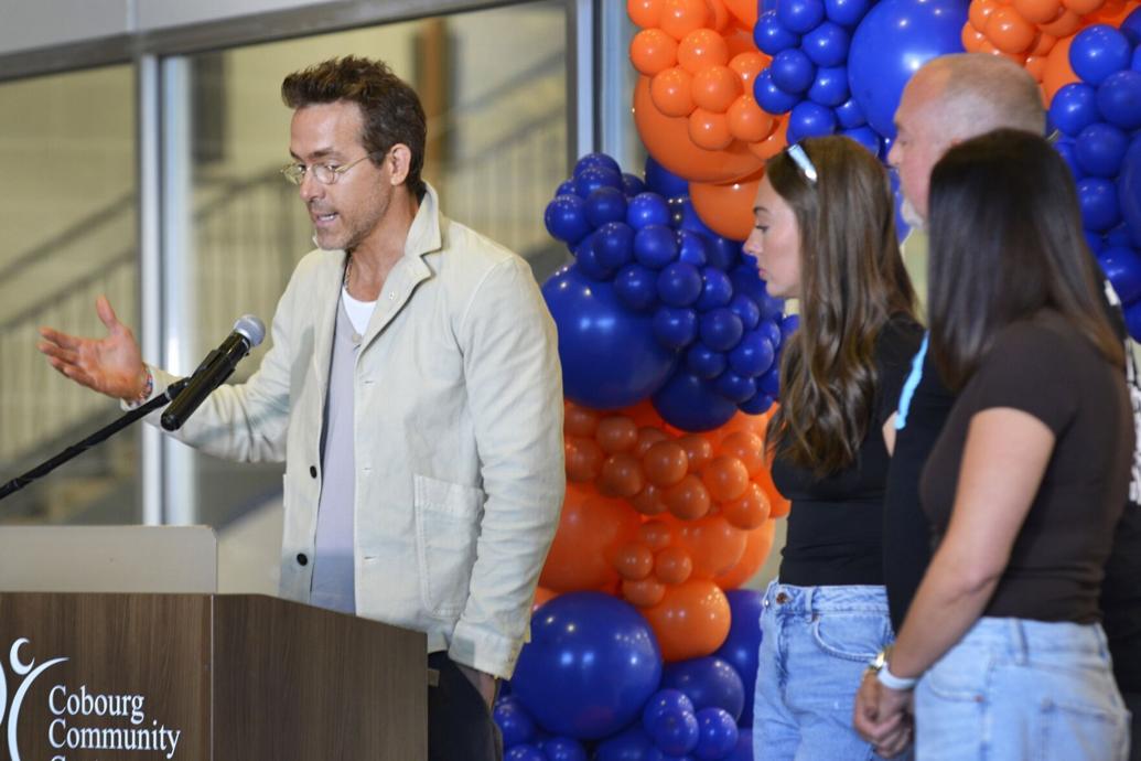 Ryan Reynolds in Cobourg for Grace Bowen Arena dedication