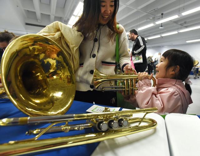 Peterborough Symphony Orchestra attend instrument event