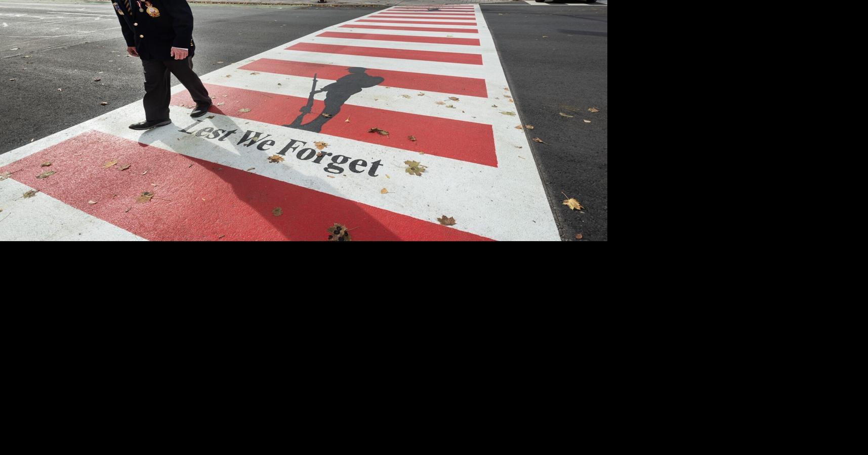 Commemorative crosswalk ready in time for Remembrance Day