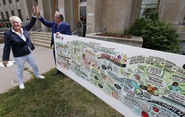 Photos: Fleming College displays Ignite summit mural at Peterborough ...