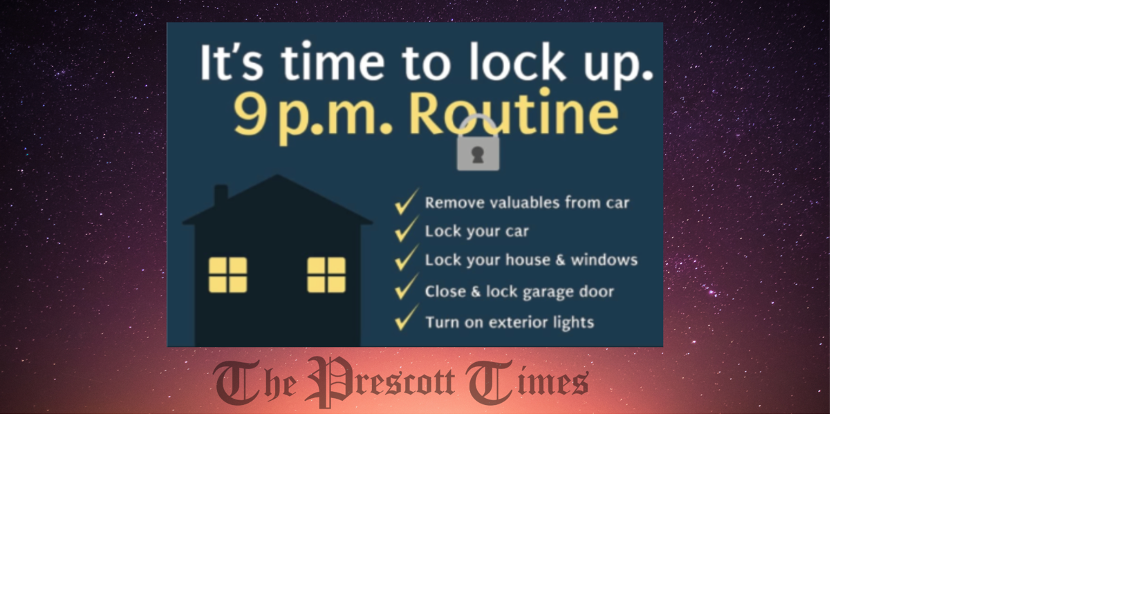 Prescott Valley Police Promote '9PM Routine' for Enhanced Home and ...