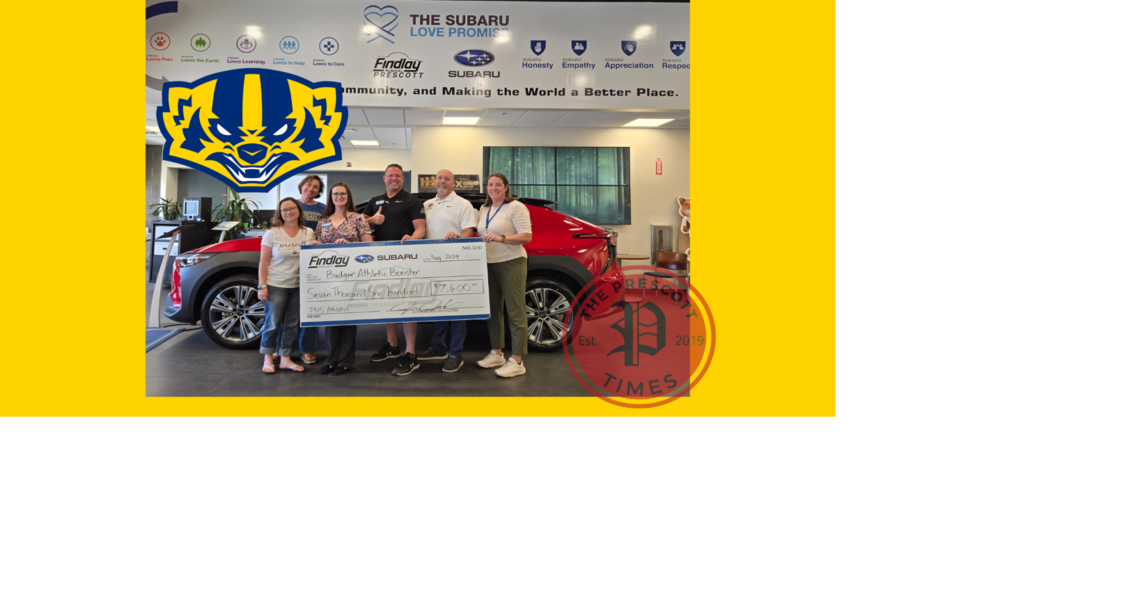 Findlay Subaru Prescott and Badgers Athletic Booster Join Forces Once ...