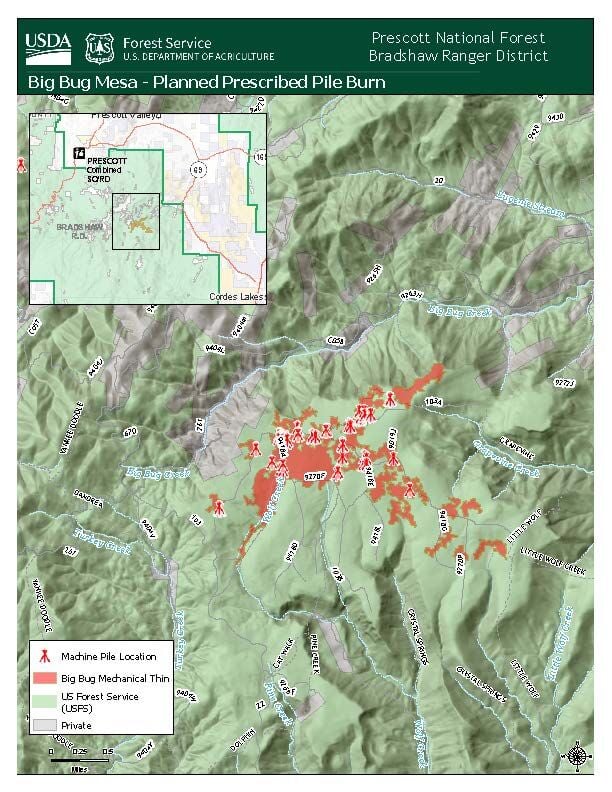 Prescott National Forest Plans Prescribed Pile Burning on Big Bug Mesa ...