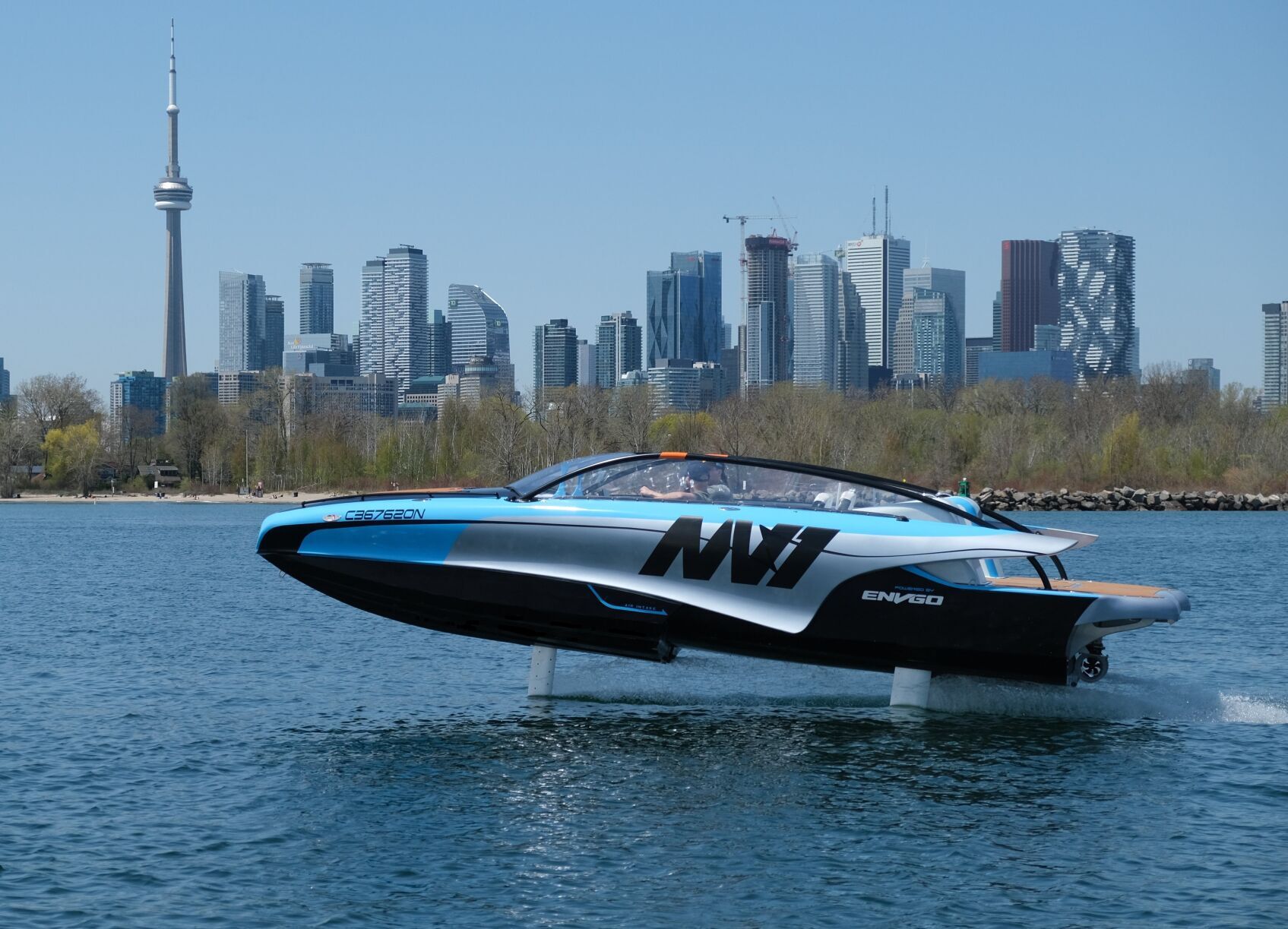 Waterloo startup’s ‘flying’ boat debuts at Toronto boat show