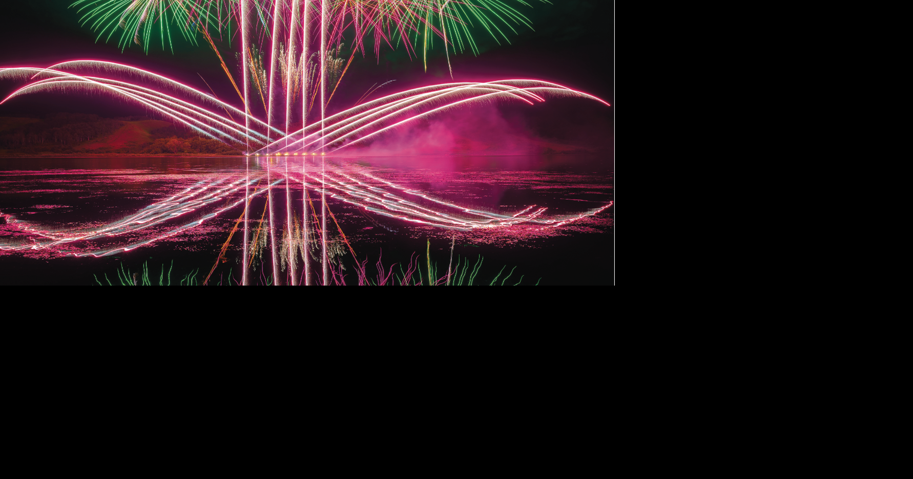 Thousands of people at Living Skies Fireworks
