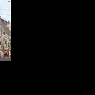 Construction site toppled by strong winds