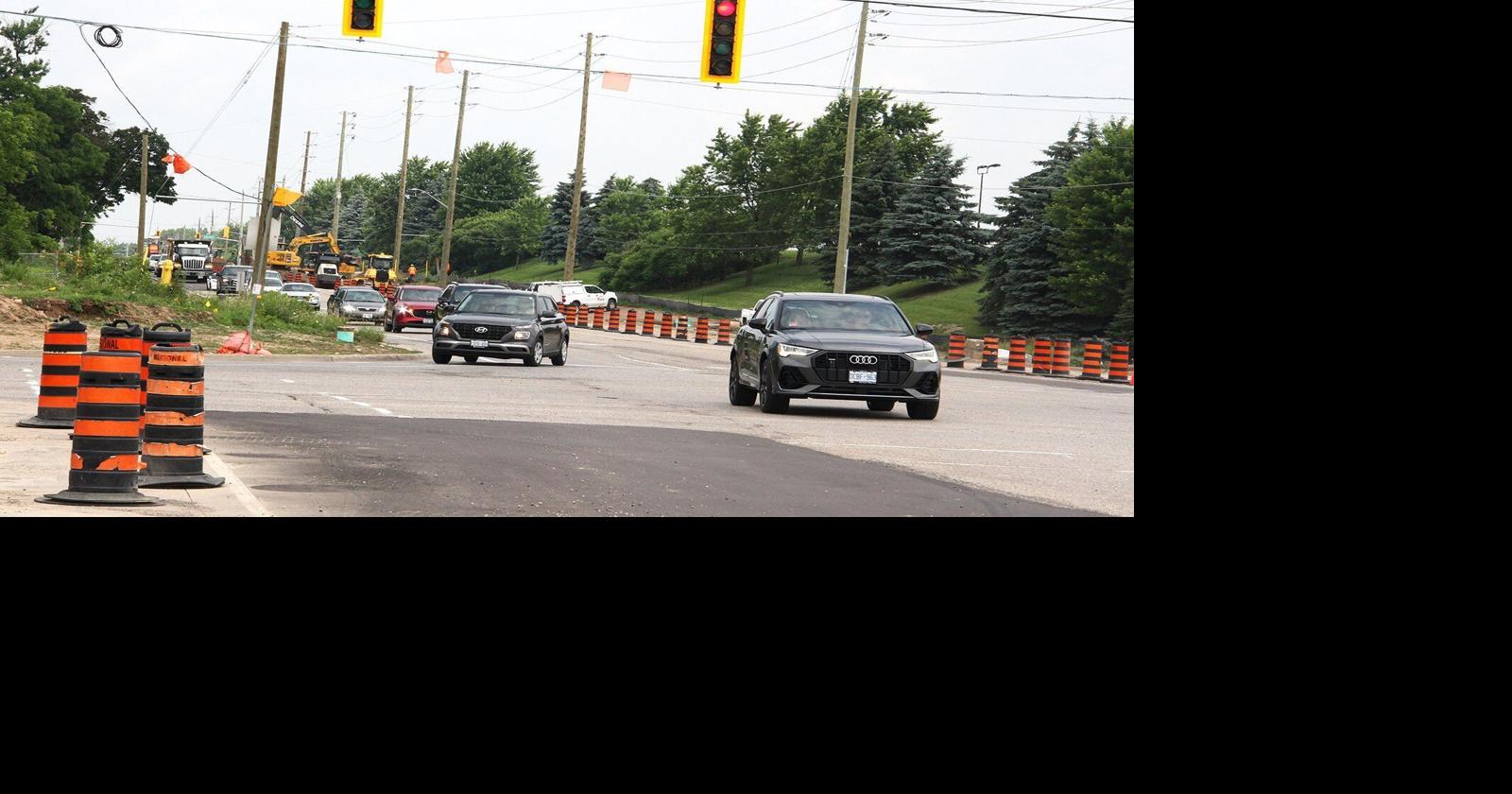 First of 3 roundabouts being constructed on Cambridge road