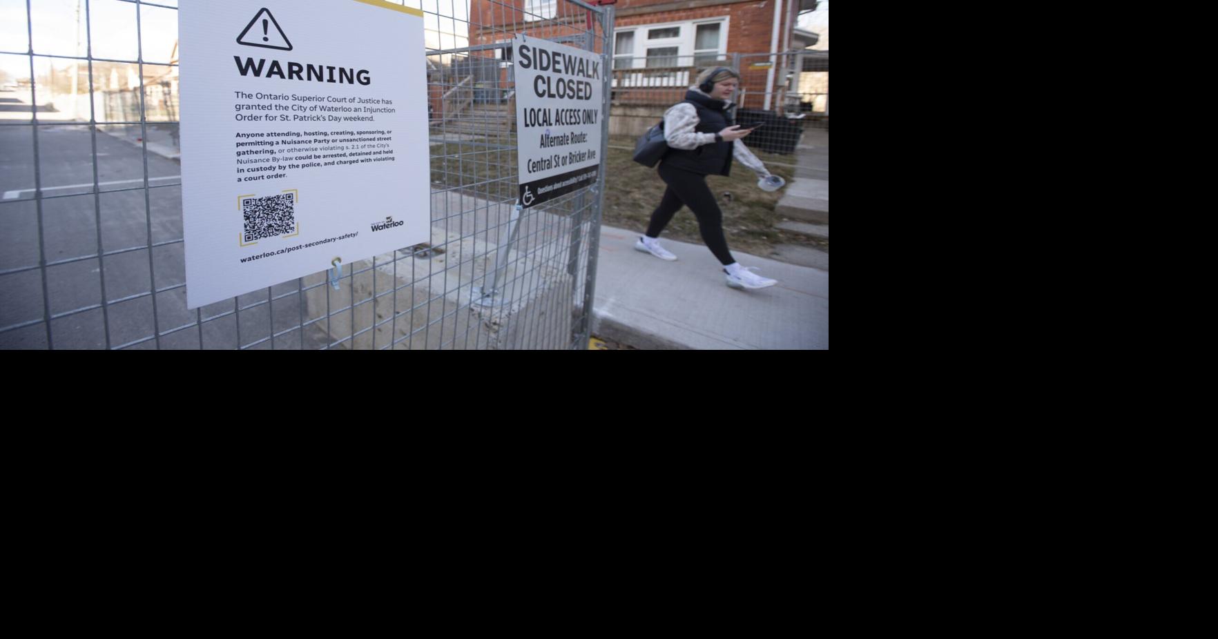 Waterloo students nailed with $800 fines for Saturday party