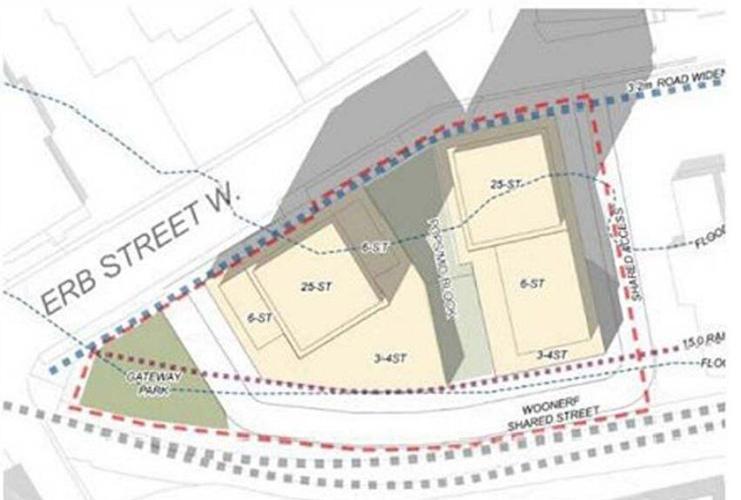 Complex Waterloo project may enable 2 downtown towers