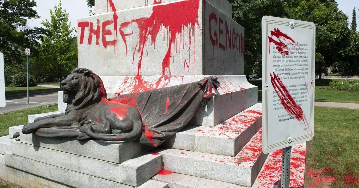 Kitchener’s Queen Victoria statue splashed with red paint again
