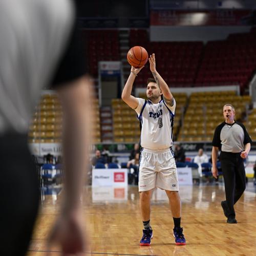 Waterloo St. David alumnus Mason Cumming with K-W Titans