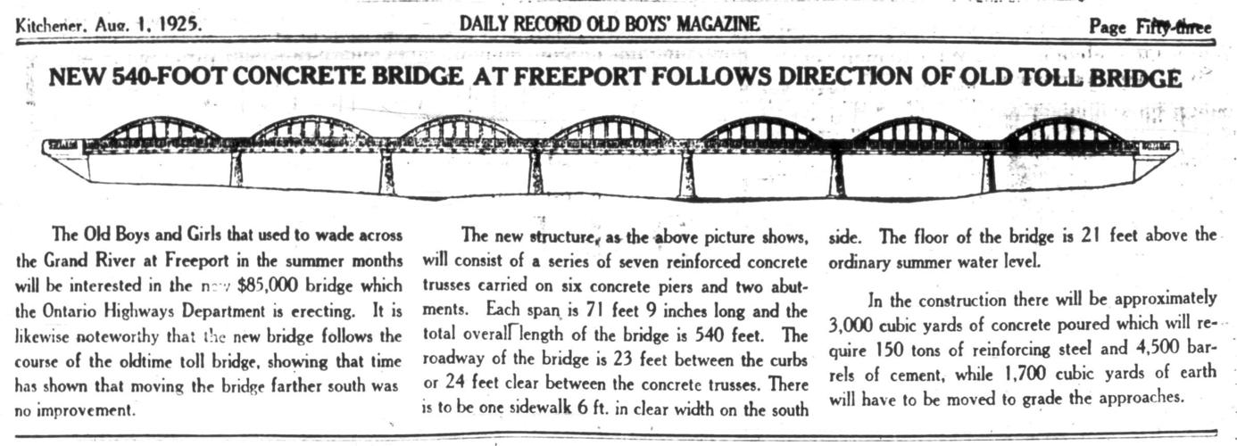 Freeport bridge spans the Grand River and 100 years