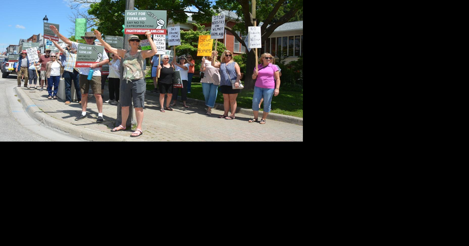 Citizens protest Wilmot land assembly outside MPP’s office