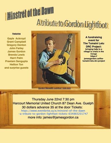 Guelph’s James Gordon organizes Gordon Lightfoot tribute