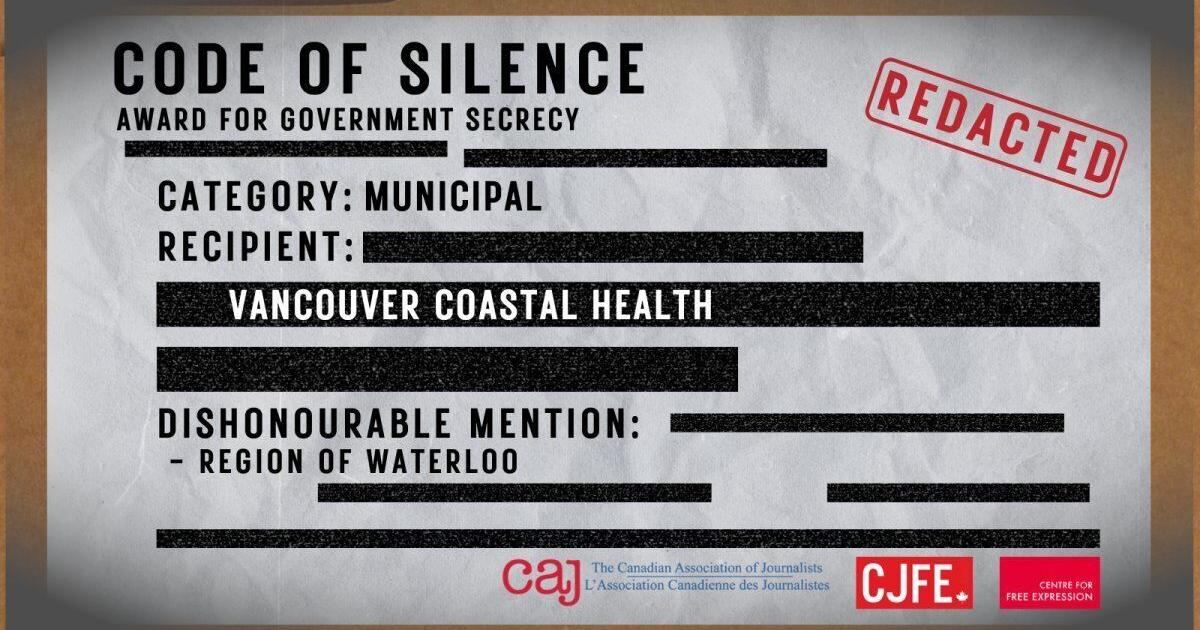 Region of Waterloo gets Code of Silence Award