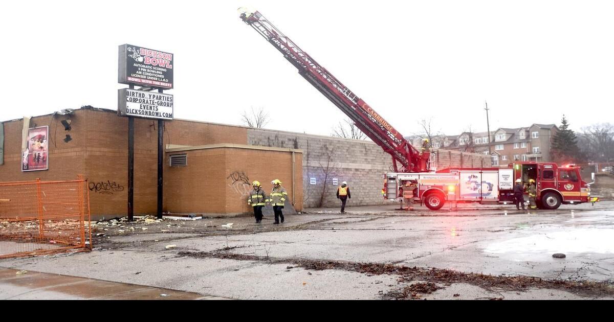 Fire blazes through roof of Cambridge’s former Dickson Bowl