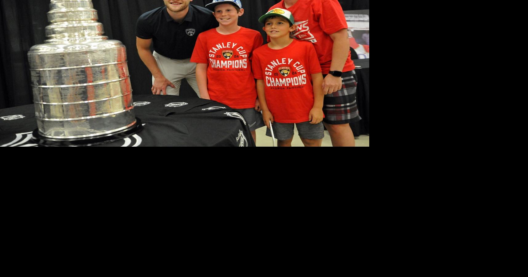 Steven Lorentz celebrates Stanley Cup win in Waterloo