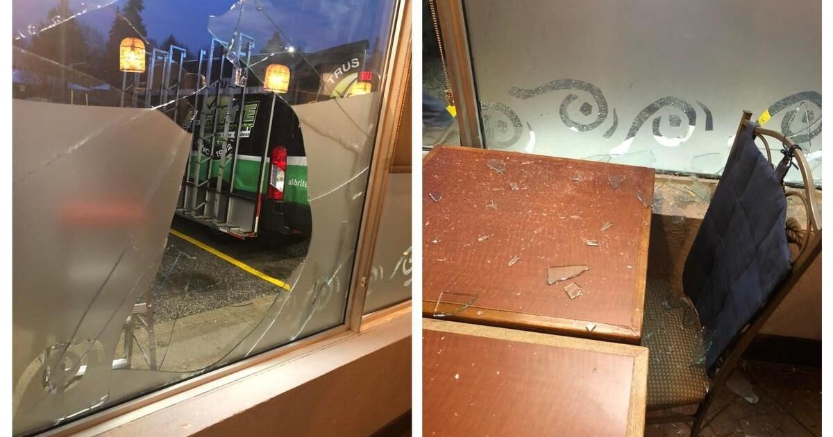 Storefront windows smashed at The Mediterraneo restaurant in Waterloo