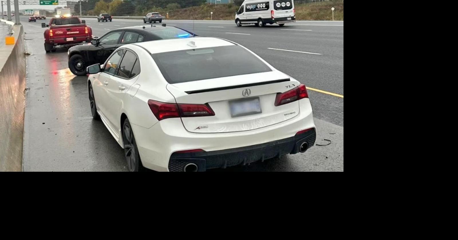 Acura driver caught going 210 km/h Highway 401 in Cambridge