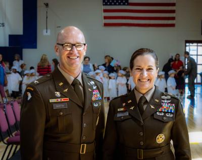 Dual military couple share veterans message at school | Military Scene ...