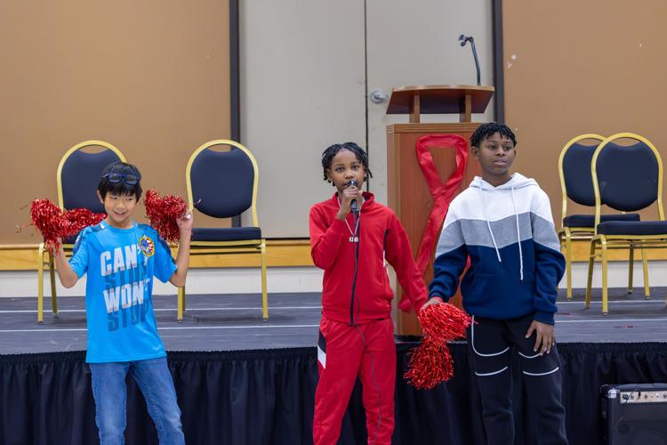 READY AND RESILIENT: Red ribbons reflect drug-free resiliency rally ...