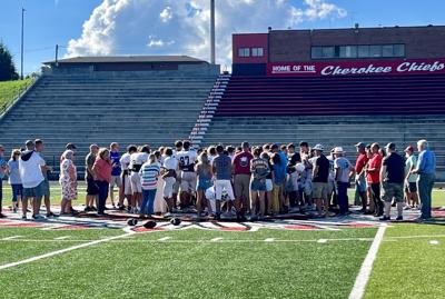 Parents, classmates joins Cherokee football team for pre-season prayer ...