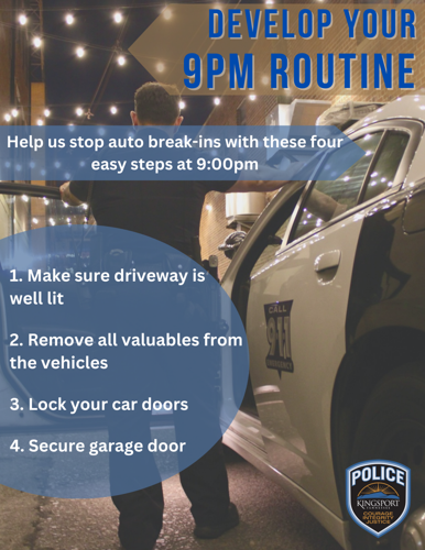 Reduce auto burglaries by getting into a '9 p.m. routine' | Police ...