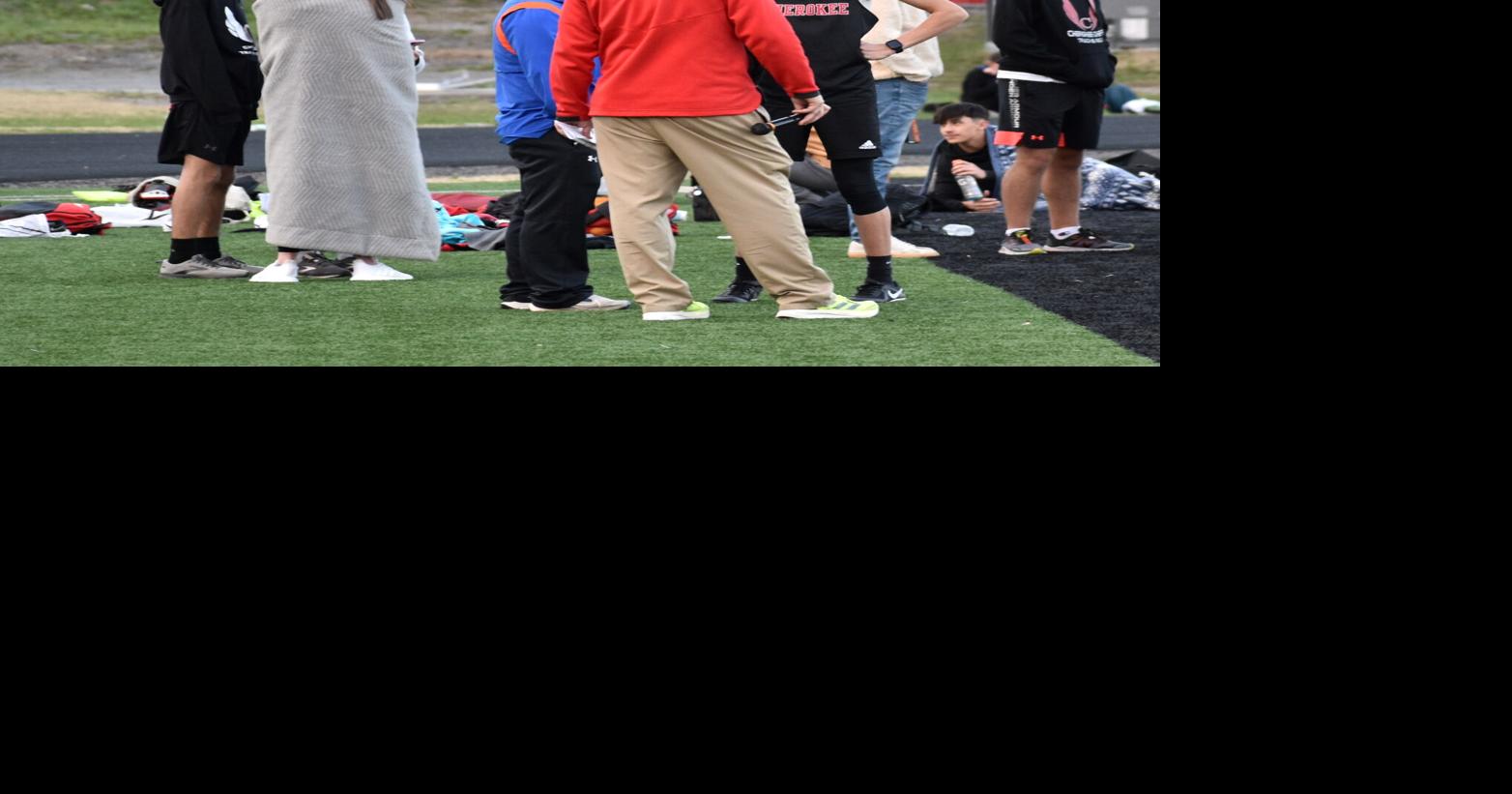 Chad Laster with athlete and VHS AD Jeremy Bailey ...