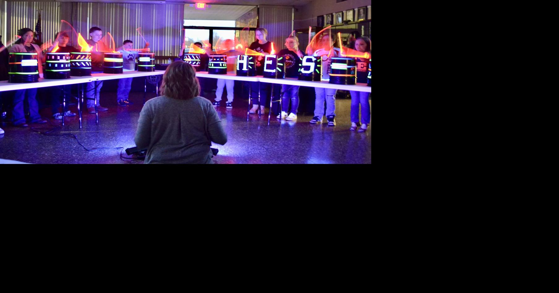 Glowing Reviews: Hawkins Elementary students perform on buckets for BOE ...