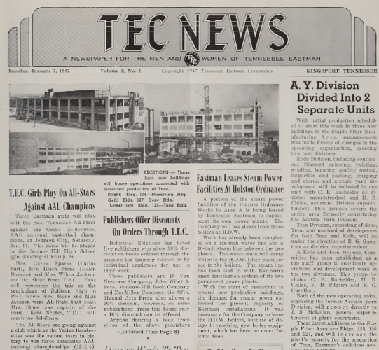 Digitized Eastman Newsletters 1947-62 now at Kingsport Archives | Arts ...