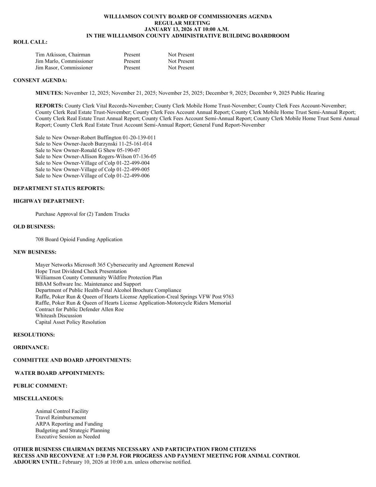 Williamson County Board of Commissioners to hold Tuesday meeting ...