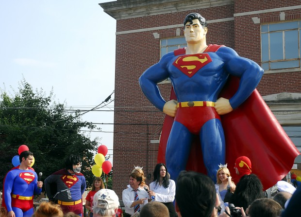 Superman soars in for celebration