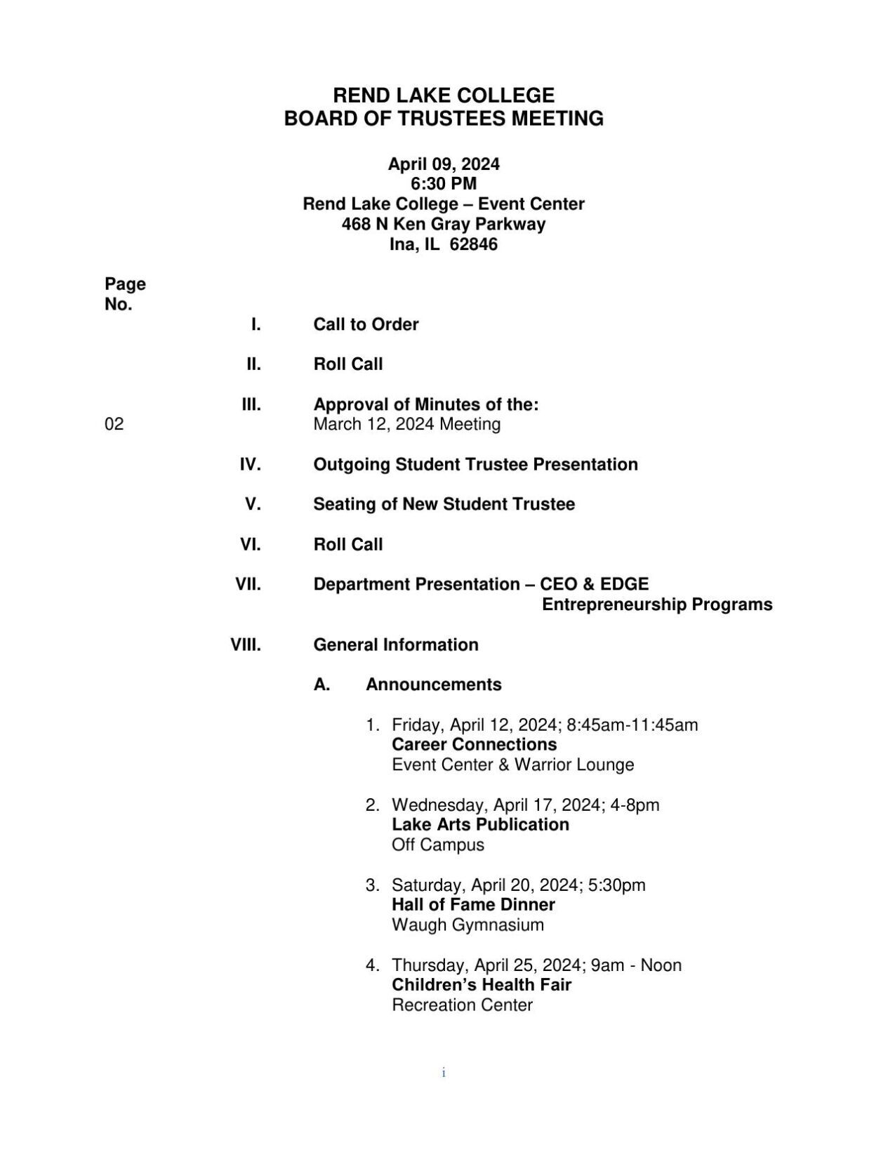 Rend Lake College Board of Trustees to hold Tuesday meeting | Latest ...