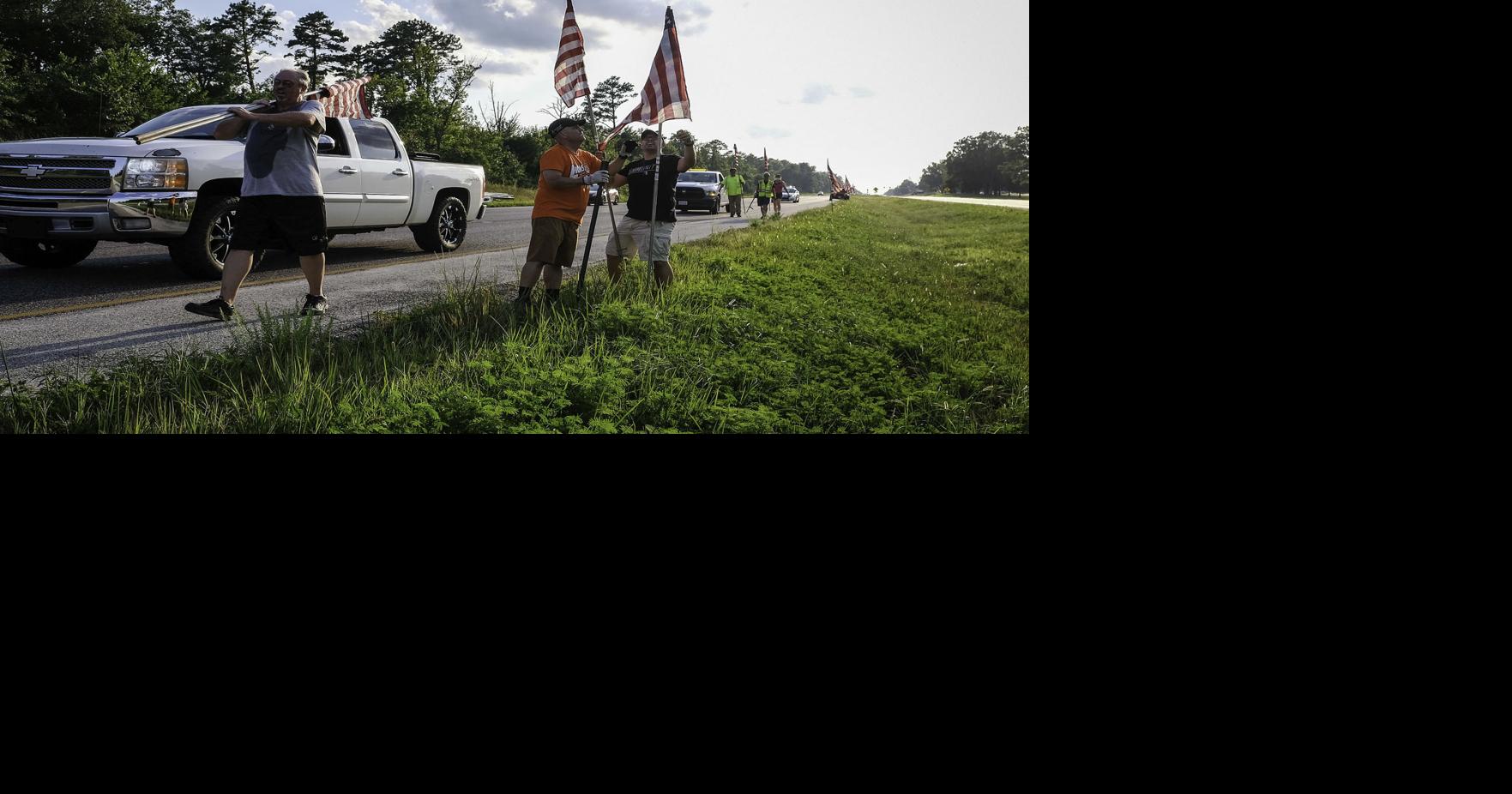 Volunteers place thousands of flags to honor fallen officer Brian ...