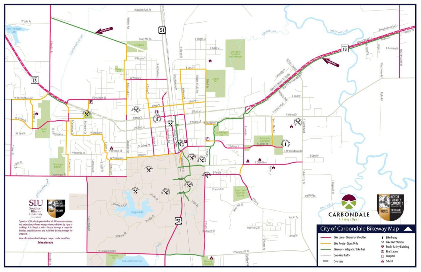 Download the city of Carbondale's bike trail map | | thesouthern.com