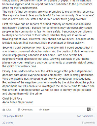 Anna police chief to step down: Rice says Facebook post had nothing to ...