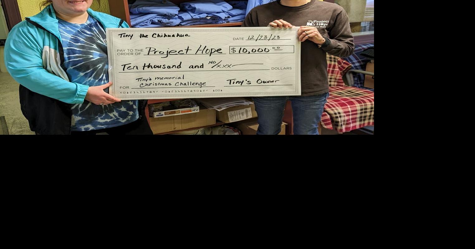 Project Hope Humane Society receives first Tiny's Challenge check ...
